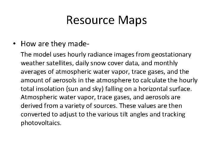 Solar Resource Characteristics Researching the viability of PVs