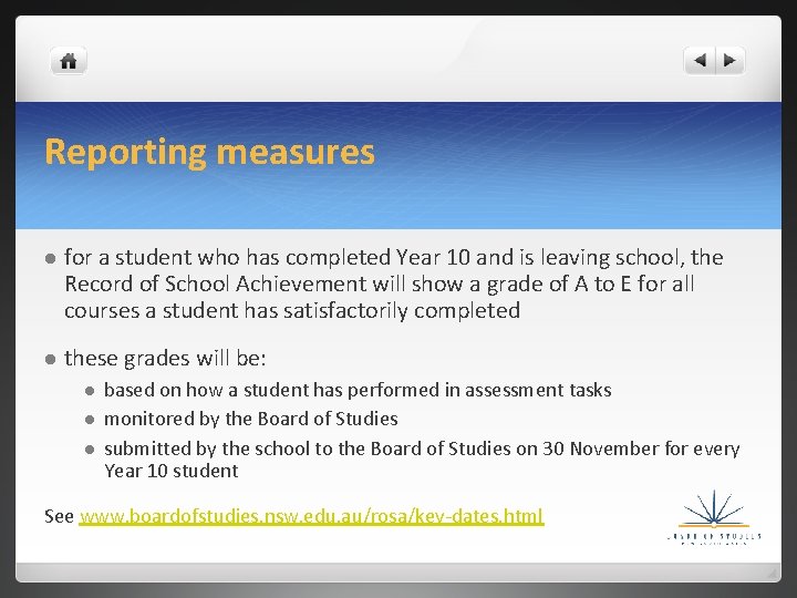 Board of Studies NSW Record of School Achievement