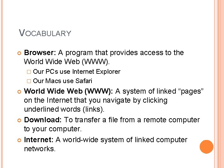 JAVA INTERNET CAF Internet Basics WELCOME Sit back
