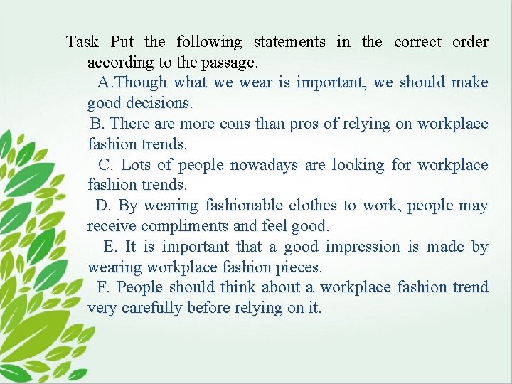 Unit 1 Workplaceworkplace Fashion Trends Contents Part I