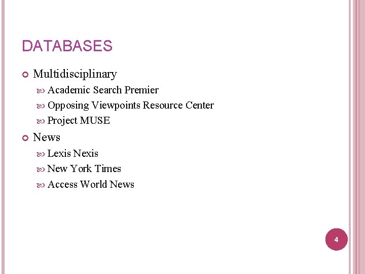 ENGLISH 101 OUTLINE Library Basics In General Website