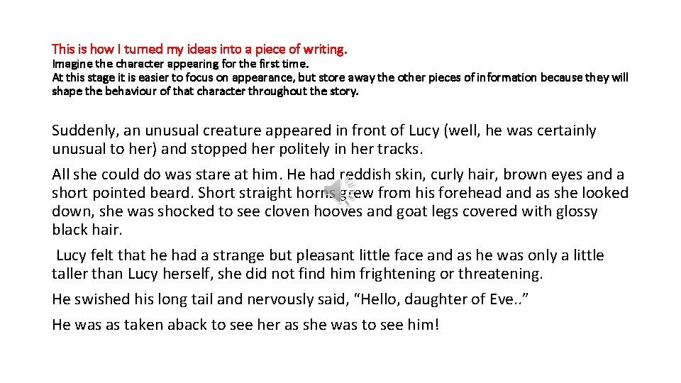 Stories in Imaginary Worlds Lesson 3 Introducing the