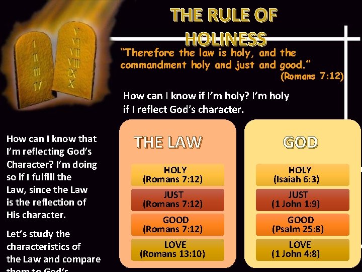THE HOLY SPIRIT AND LIVING A HOLY Lesson