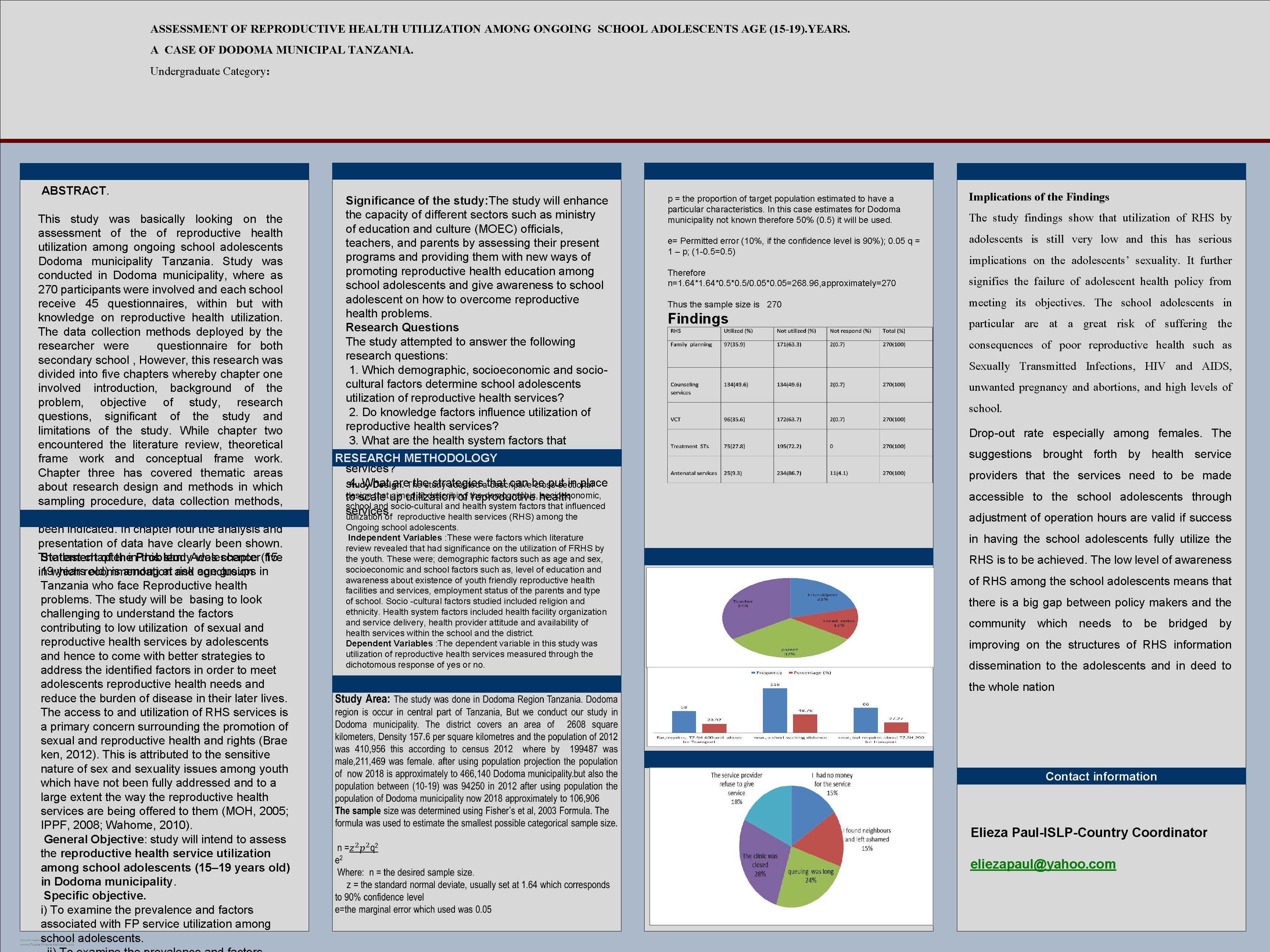 ASSESSMENT OF REPRODUCTIVE HEALTH UTILIZATION AMONG ONGOING SCHOOL