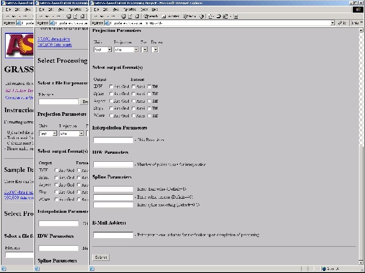 Lsevlet webbased processing tool for Li DAR data