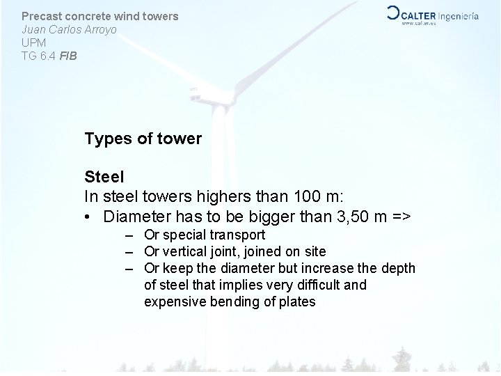 Conference PRECAST CONCRETE WIND TOWERS BIG PICTURE Juan