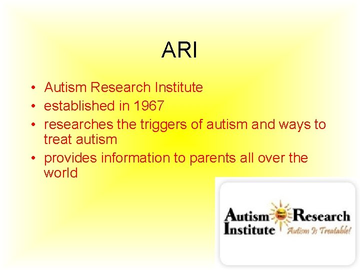 Why I chose autism because in class we