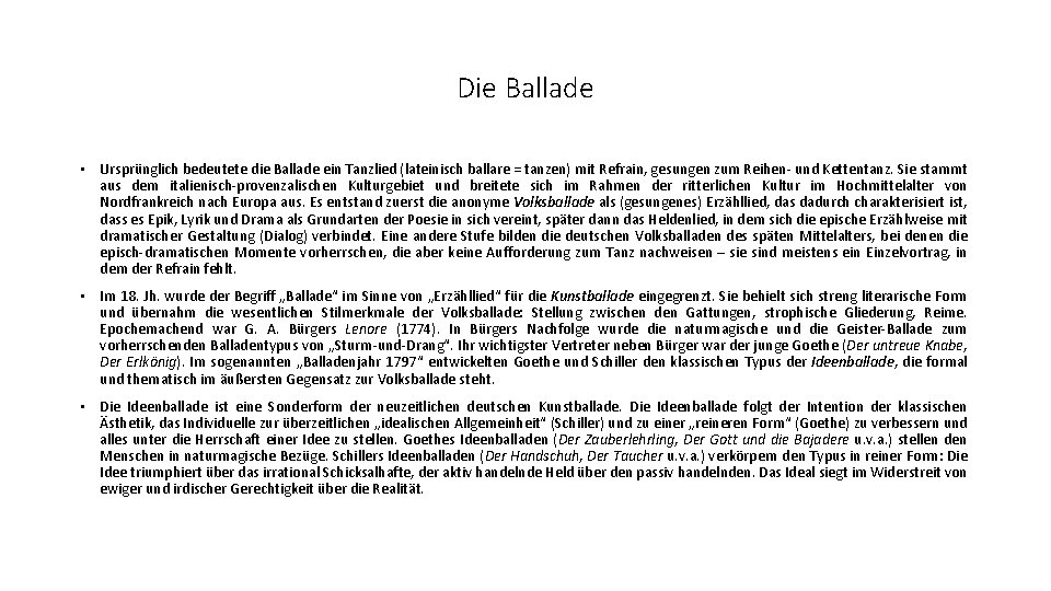 Die deutschen Balladen Johann Wolfgang Goethe Der Zauberlehrling