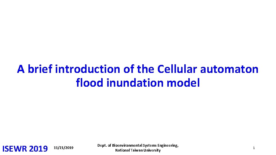 A brief introduction of the Cellular automaton flood