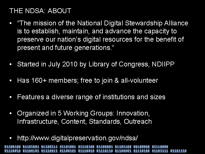 THE LEVELS OF DIGITAL PRESERVATION A NATIONAL DIGITAL