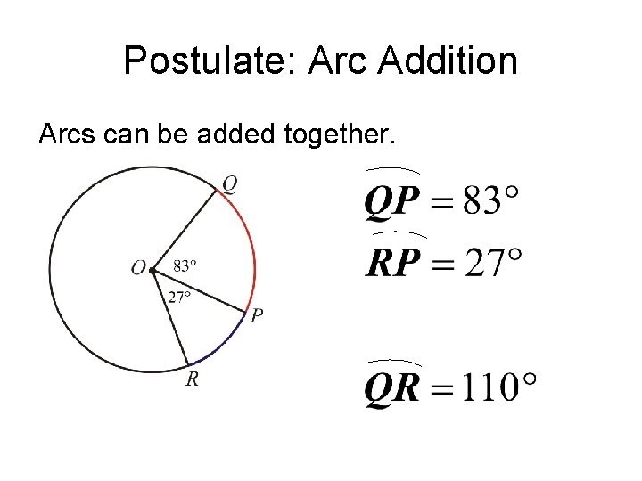 10 2 Arcs and Chords Central angle Minor