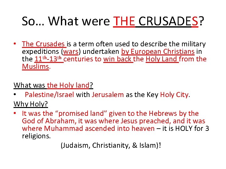 The Crusades What is a Crusade Dictionary Definition