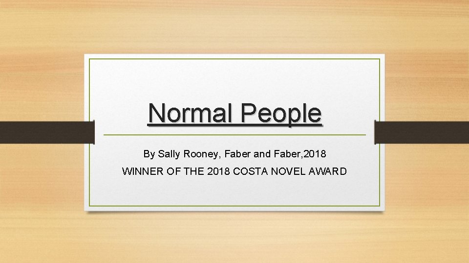 Normal People By Sally Rooney Faber and Faber