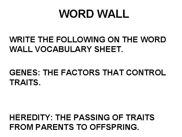 WORD WALL ANALYZE Break it down into parts