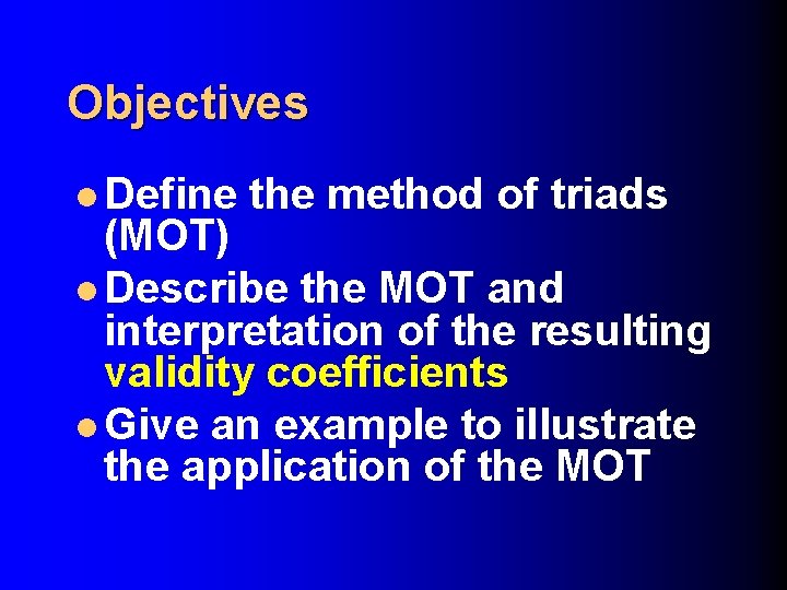 Validity and Reproducibility of Exposure Measurements The Method