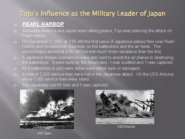 TOJOS INFLUENCE AS PRIME MINISTER AND AS JAPANS