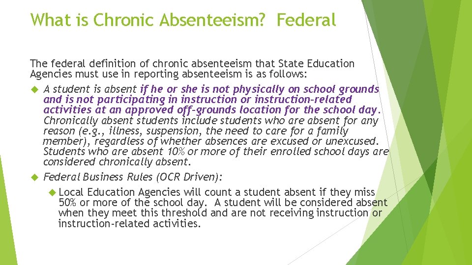 New Attendance Codes Whats Changed Shannon Yoelin Student