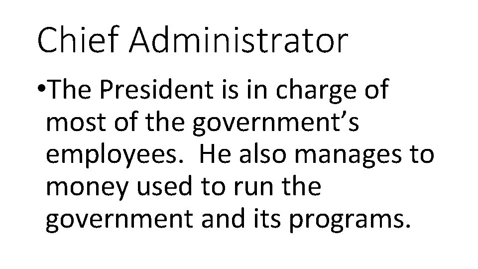 U 3 Executive Branch Vocabulary Part A Chief