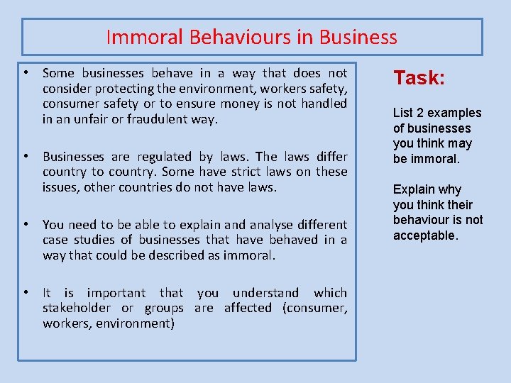 Business Ethics Business Ethics Areas of Study Stakeholders