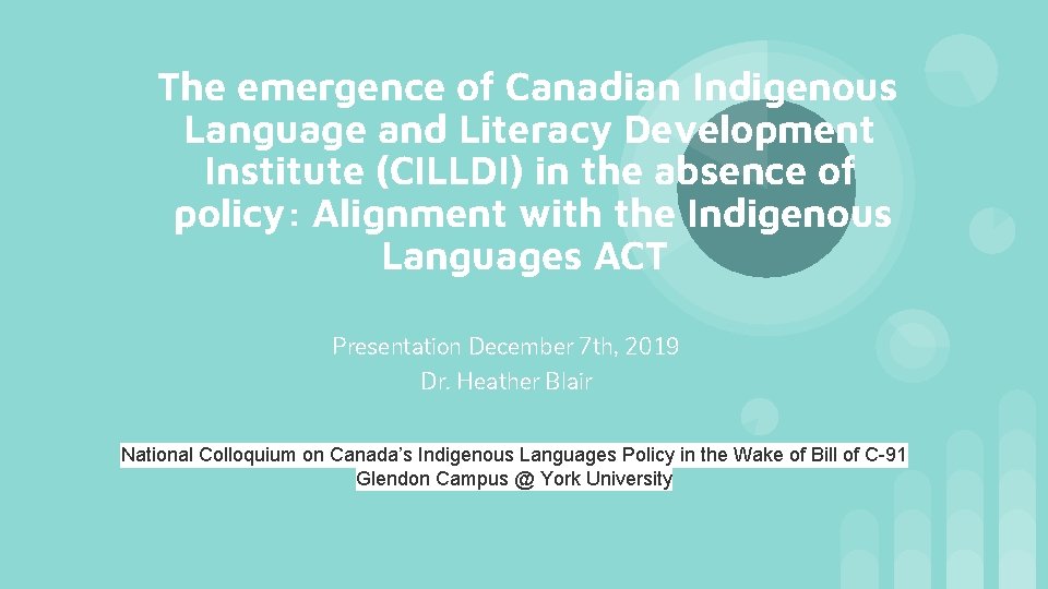 The emergence of Canadian Indigenous Language and Literacy