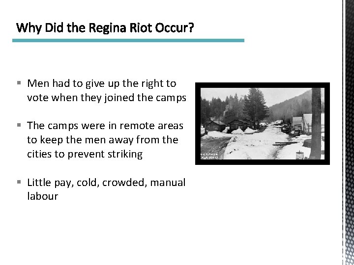 Why Did the Regina Riot Occur Depression Impact