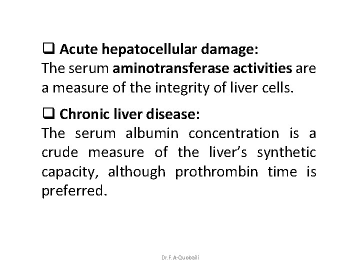 Cli Bio Lect 12 Liver function tests Dr