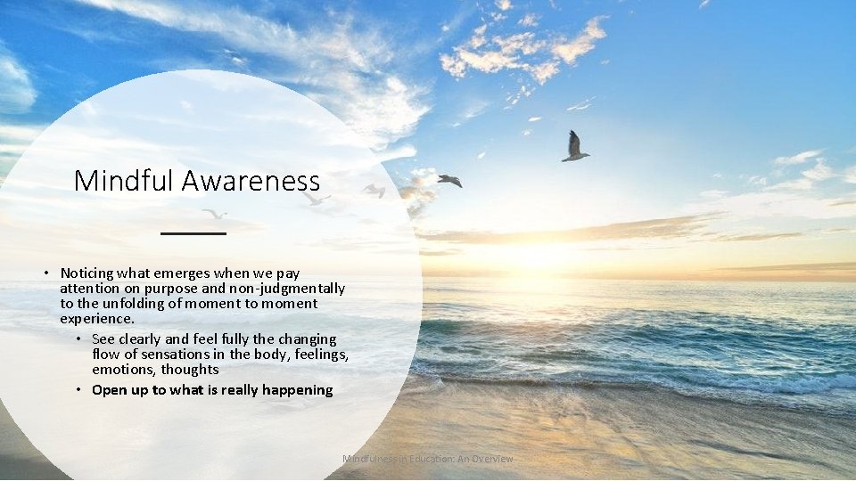 Mindfulness in Education An Overview Liane Benedict Center