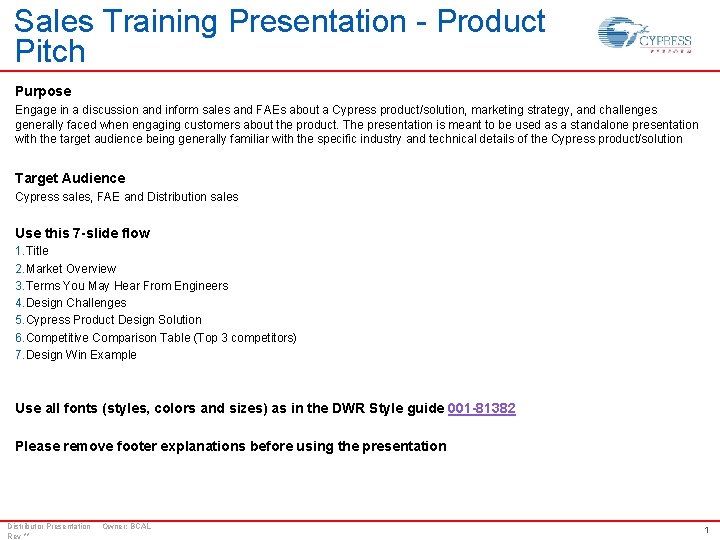 Sales Training Presentation Product Pitch Purpose Engage in