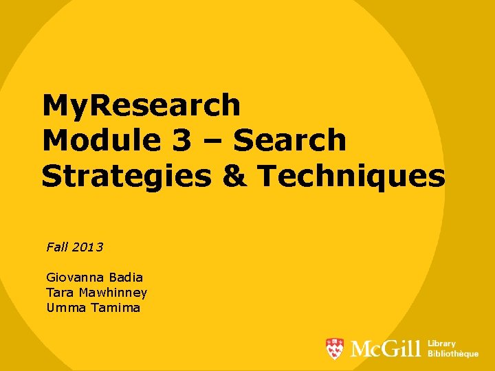 My Research Module 3 Search Strategies Techniques Fall