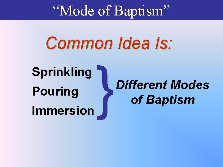 Why we believe baptism must be immersion Sprinkle