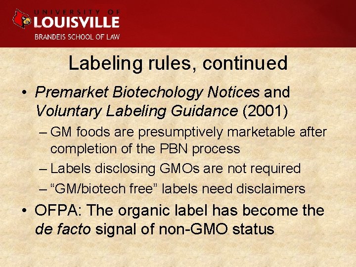 Beyond Food and Evil Labeling and the Mindscape