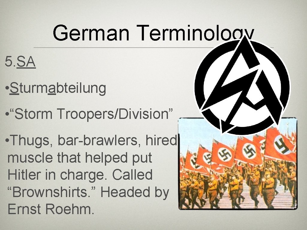 World War II German Terminology German Terminology 1