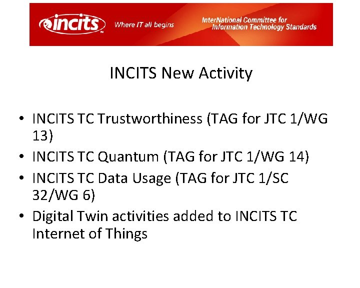 2021 INCITS Officers Symposium INCITS Year in Review