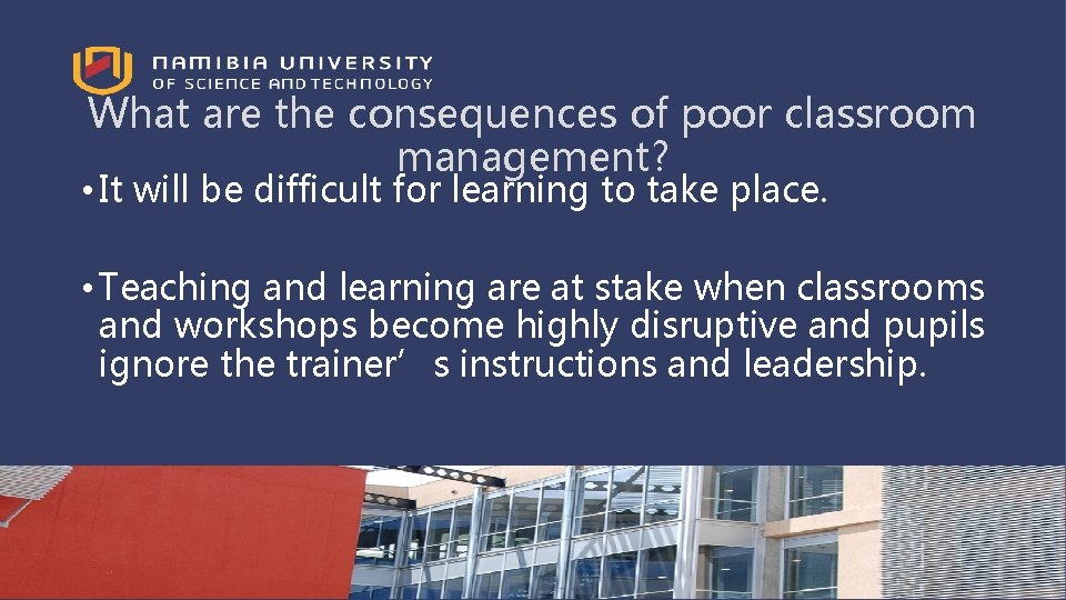 CLASSROOM AND WORKSHOP MANAGEMENT IN TVET CWM 510