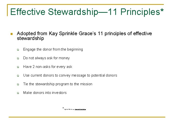 Best Practices for Comprehensive Stewardship Rose Community Foundation