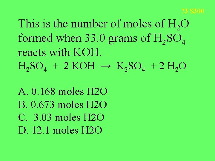 Mole Lab MultipleStep Other Vocabulary Conversions Calculations Conversions
