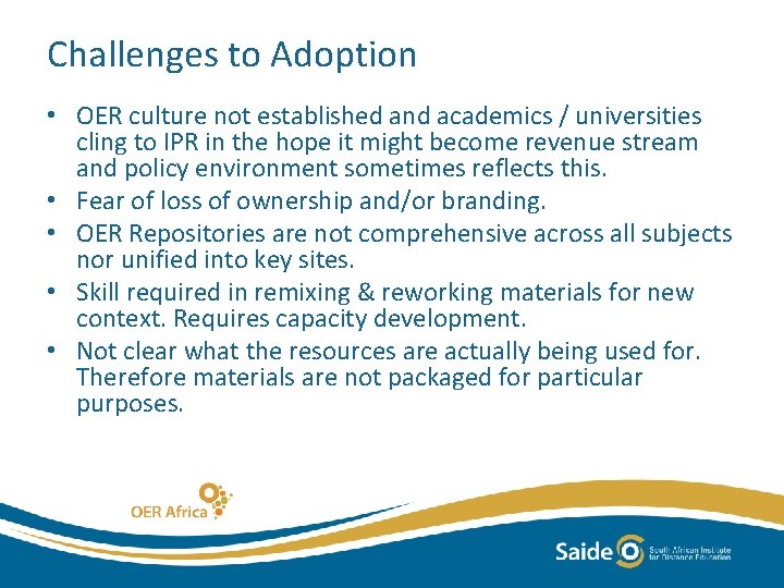 Open Education Resources in Africa Introduction OER Africa