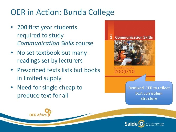 Open Education Resources in Africa Introduction OER Africa