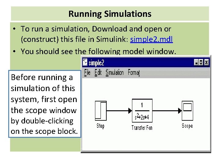 Simulink Basics Simulink Is A Graphical Extension To