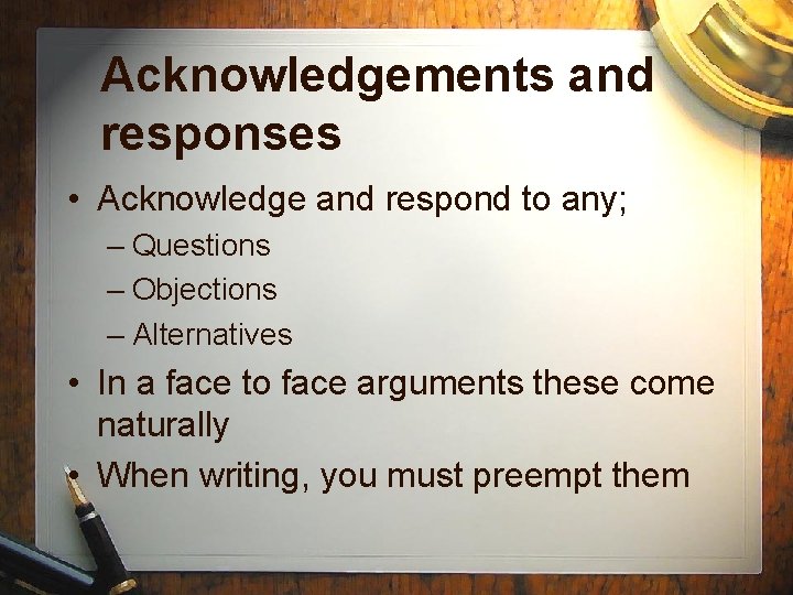 Argument Williams and Colombs revision of the Steven