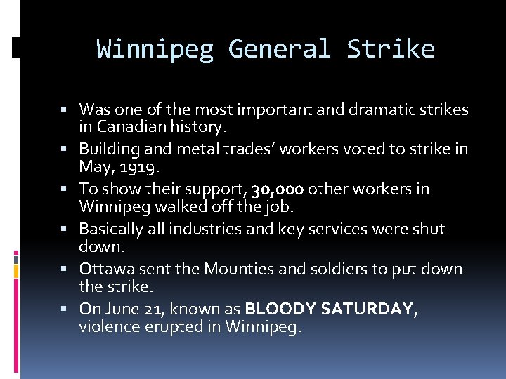 Canadian History 1201 3 1 THE 1920 S