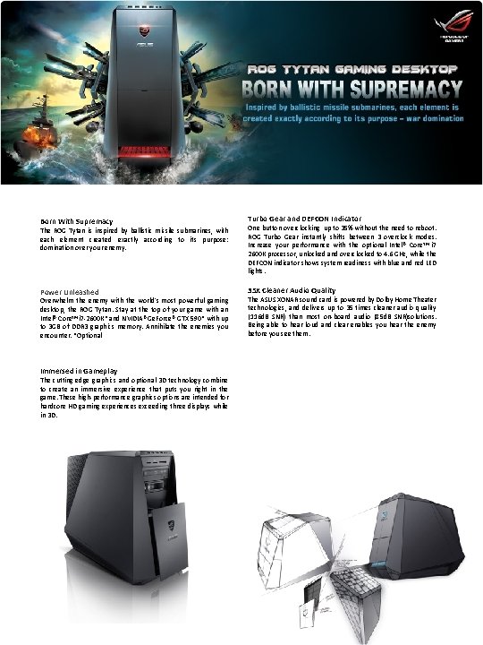 Born With Supremacy Turbo Gear and DEFCON Indicator