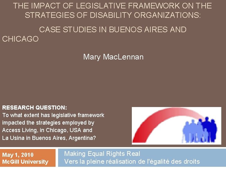 THE IMPACT OF LEGISLATIVE FRAMEWORK ON THE STRATEGIES