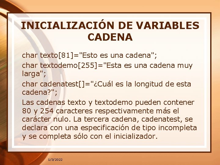 CADENAS Ing Betty Surez Torres 132022 CONCEPTOS BSICOS