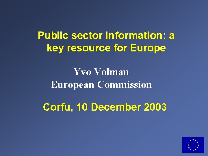 Public sector information a key resource for Europe
