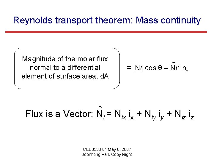 Environmental Engineering Lecture Note Week 10 Transport Processes
