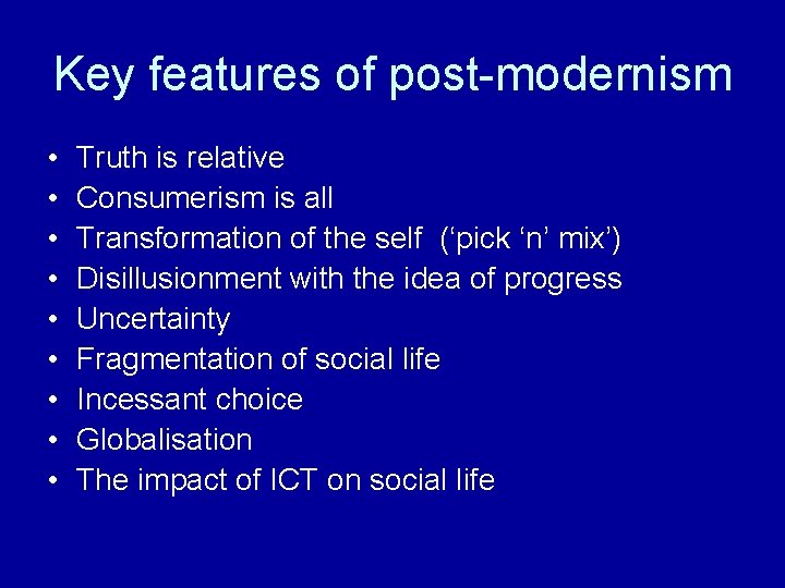 Postmodernism for beginners Remember the good old days