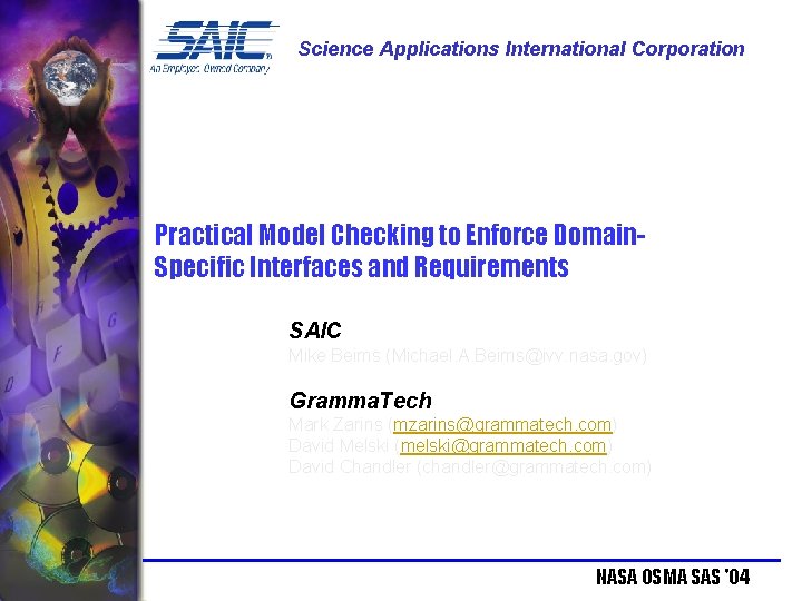 Science Applications International Corporation Practical Model Checking to
