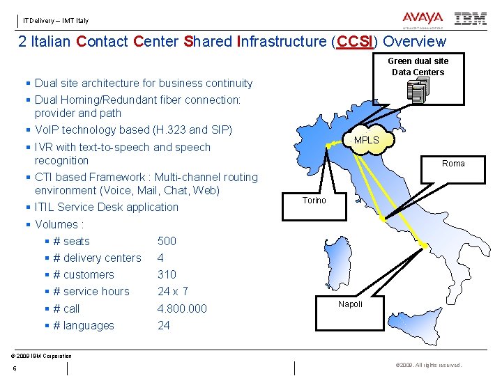 ITDelivery IMT Italy IBM ITALIA Hosted Contact Center