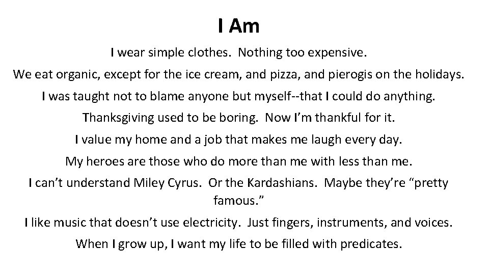 Sample I Am Poems By Mr Reckling I